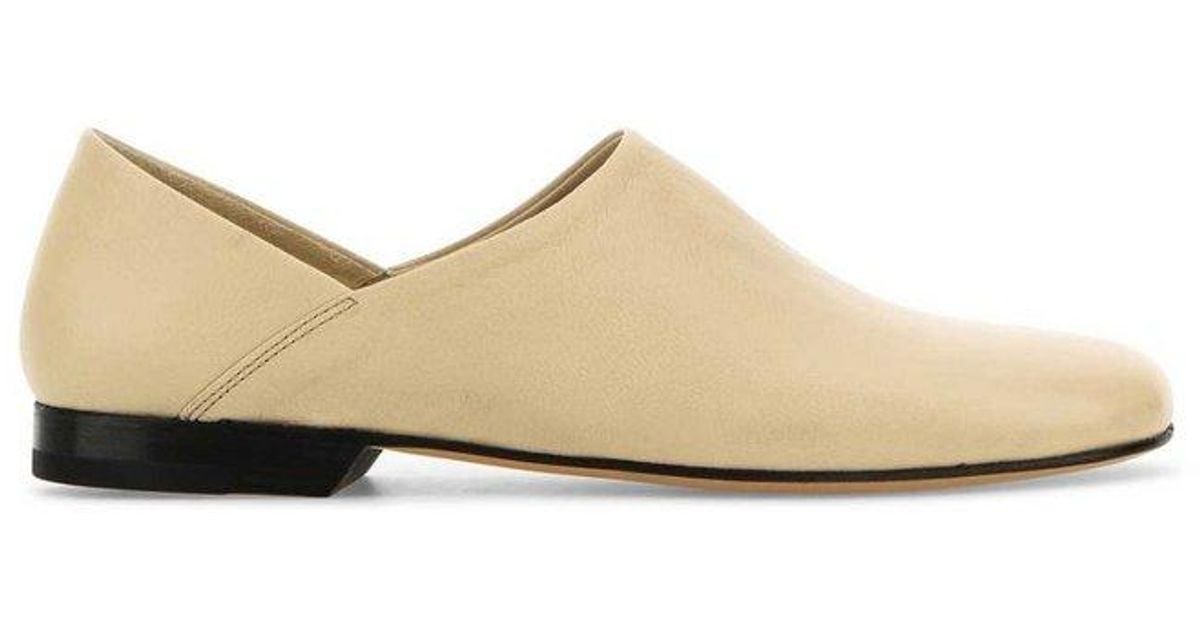 Lemaire Folding-Heel Slip-On Slippers in Natural | Lyst