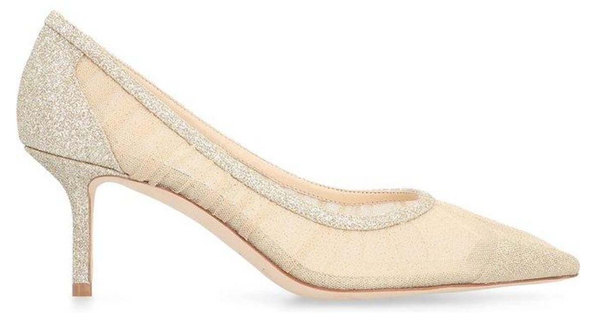 Jimmy Choo Love 65 Pointed Toe Mesh Pumps in Natural | Lyst