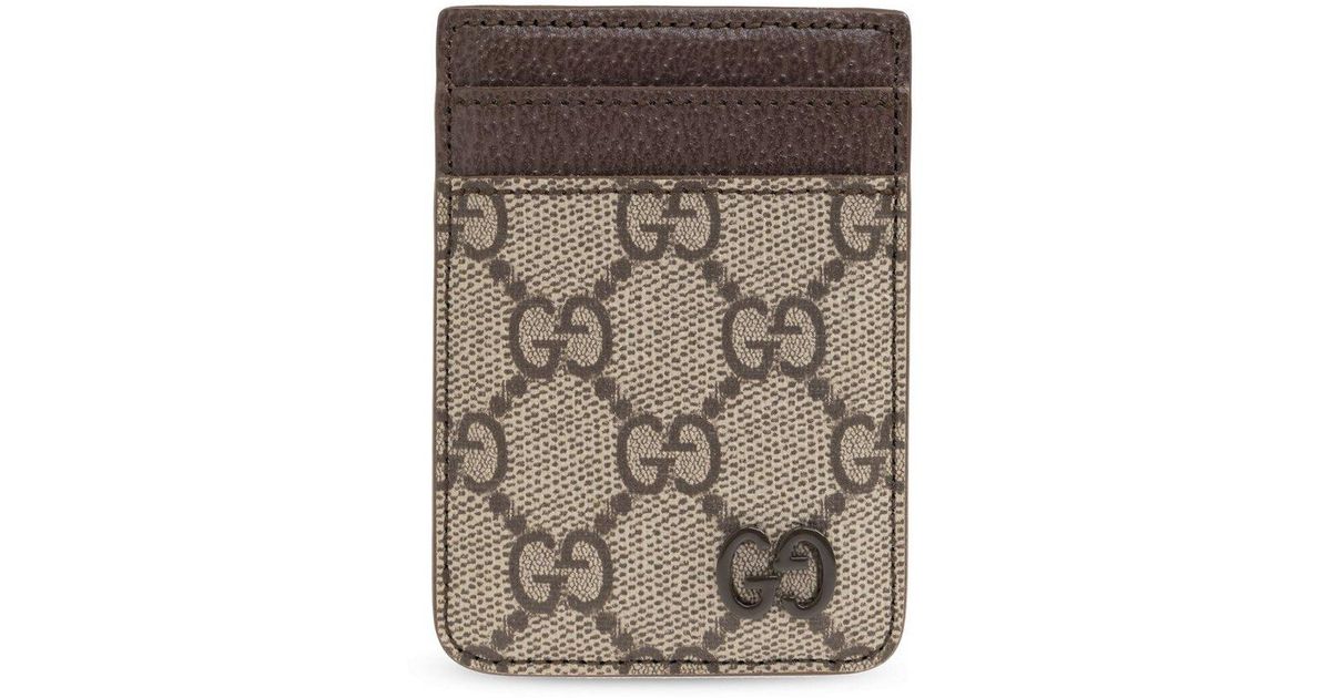Gucci Bi-color Magnetic Card Case in Brown for Men | Lyst UK