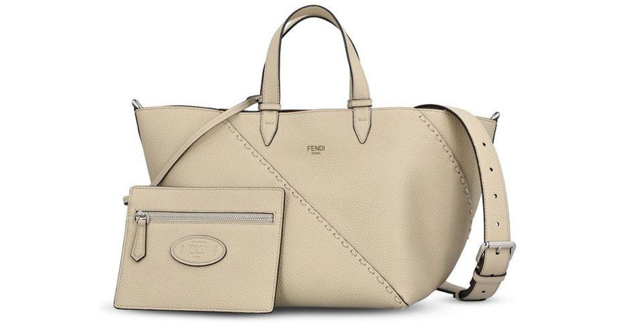 Fendi Selleria Diagonal Small Tote Bag in Natural for Men | Lyst