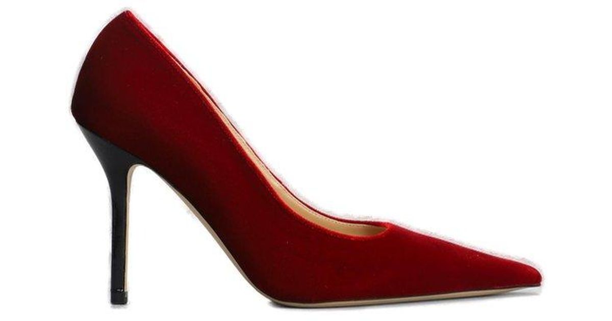 JW Anderson Pointed-toe Velvet Pumps in Red | Lyst