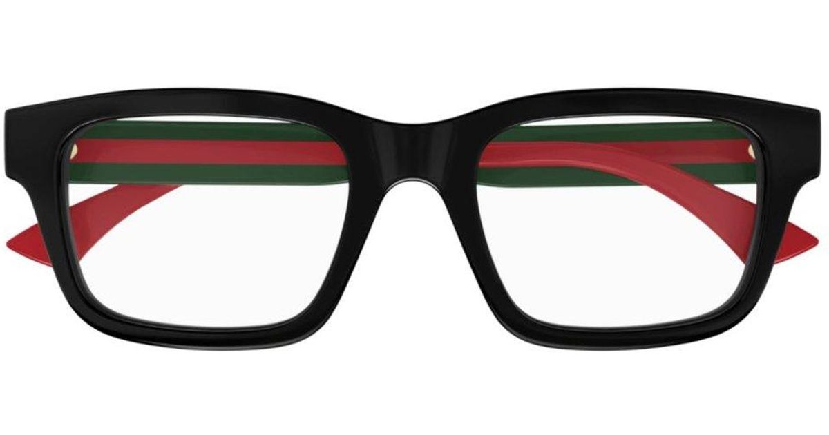 Gucci Square Frame Glasses in Black | Lyst