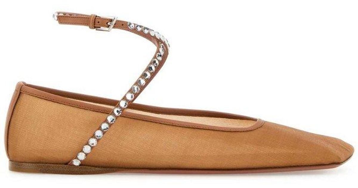 AMINA MUADDI Ane Mesh Flats in White | Lyst Canada