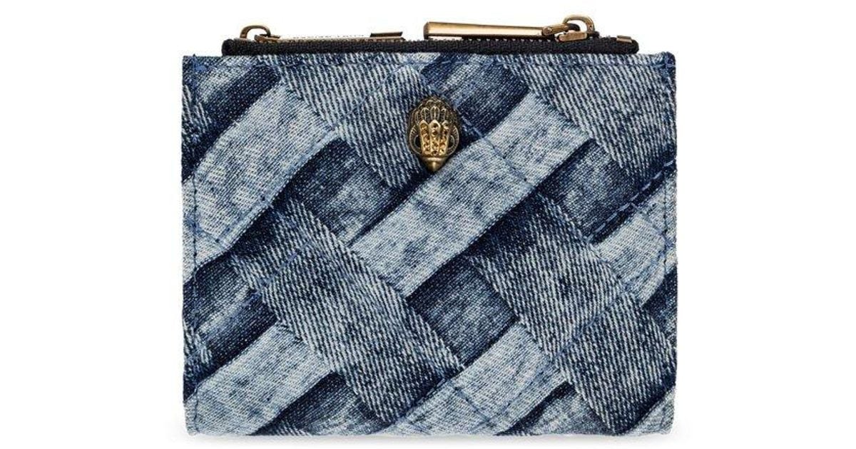 Kurt Geiger Logo Embellished Wallet in Blue | Lyst UK