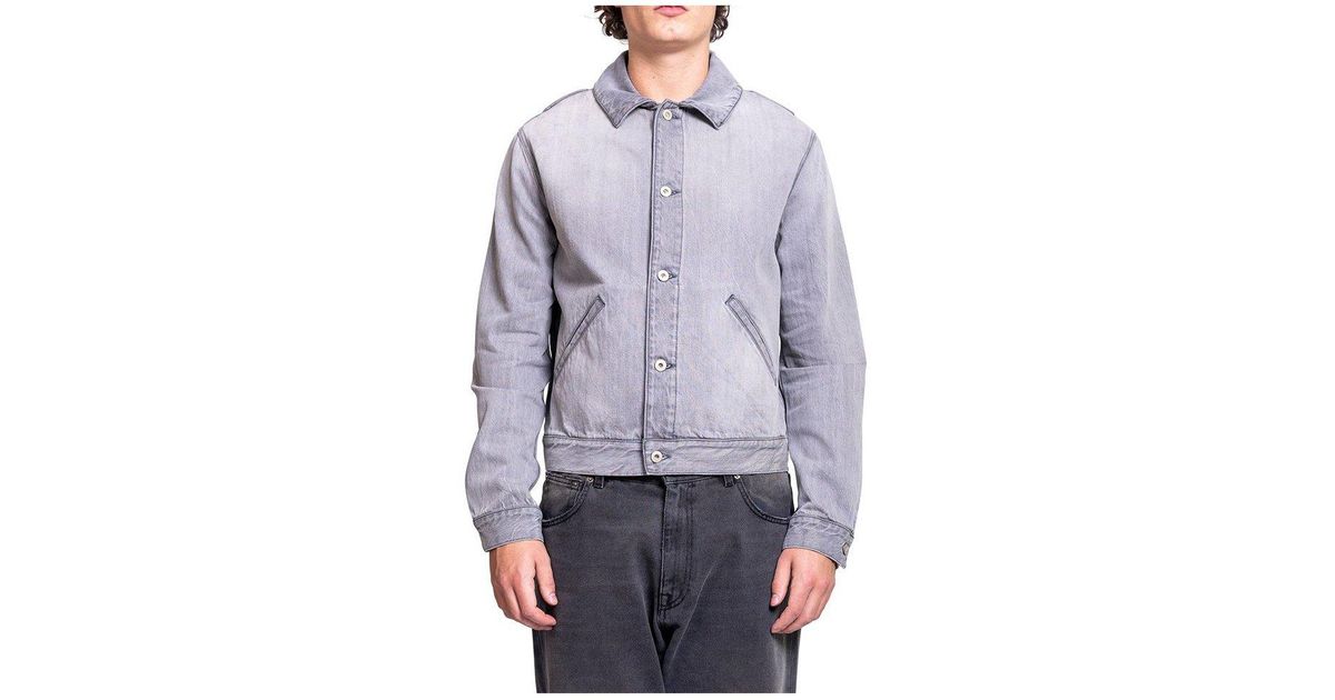 Loewe Regular Fit Work Denim Jacket in Gray for Men | Lyst