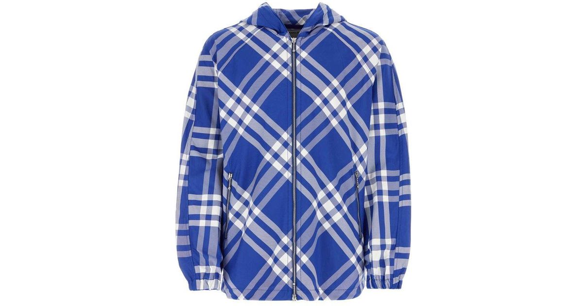 Burberry Embroidered Nylon Jacket in Blue for Men | Lyst