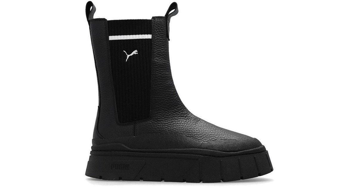 PUMA Mayze Stack Chelsea Casual Wns Boots in Black | Lyst UK