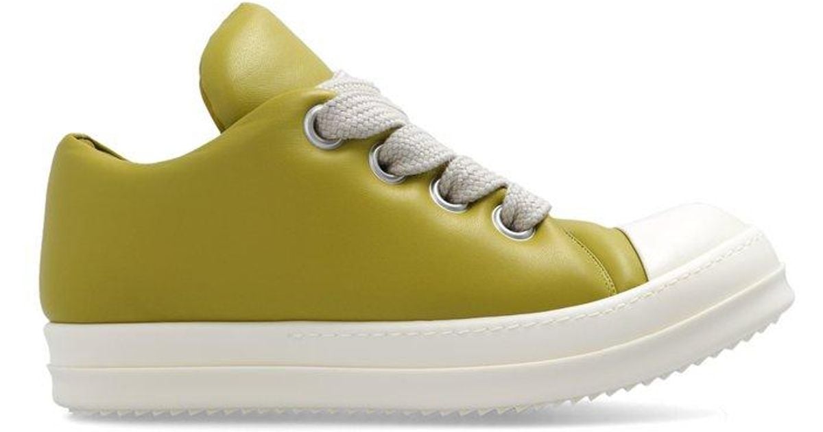 Rick Owens Jumbo Lace Padded Low-top Sneakers in Green for Rick Owens Jumbo Lace Padded Low-top Sneakers in Green for