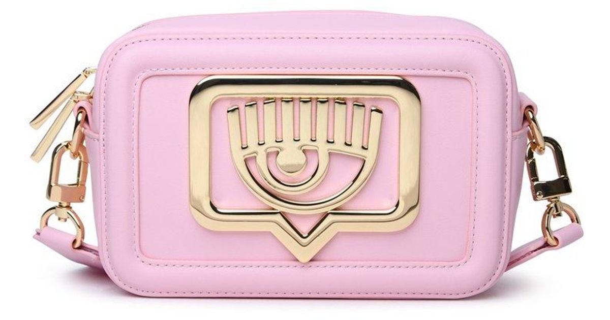 Chiara Ferragni Eyelike Plaque Zipped Shoulder Bag in Pink | Lyst