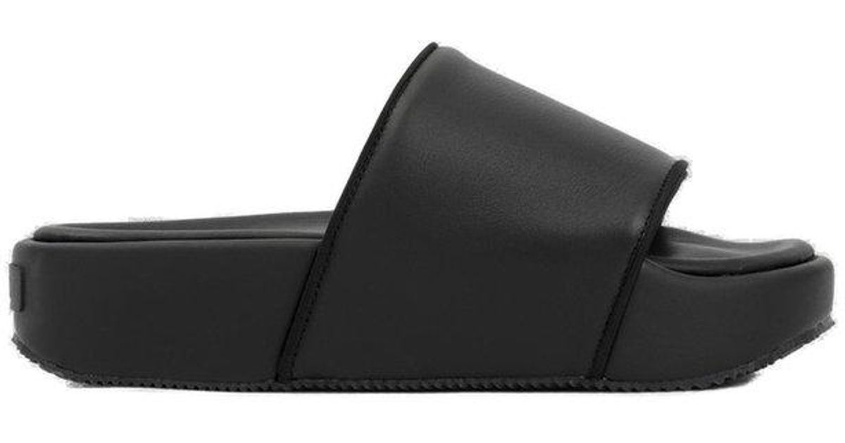 Y-3 Plain Open Toe Slip-on Slides in Black for Men | Lyst