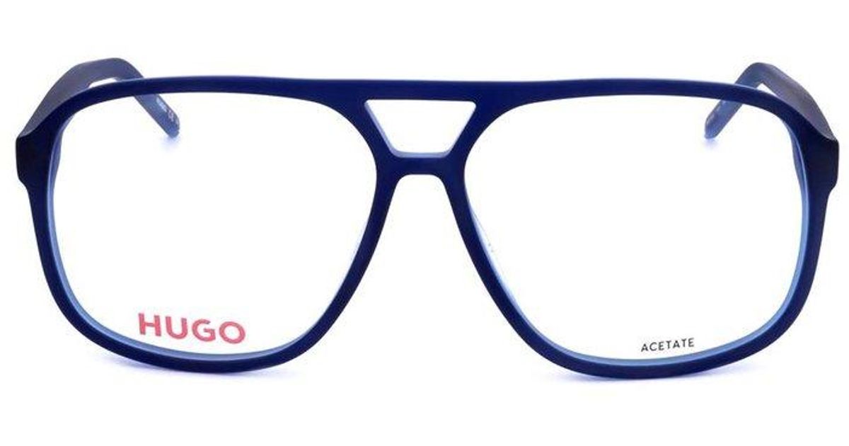 HUGO Square Frame Glasses in Black for Men | Lyst UK