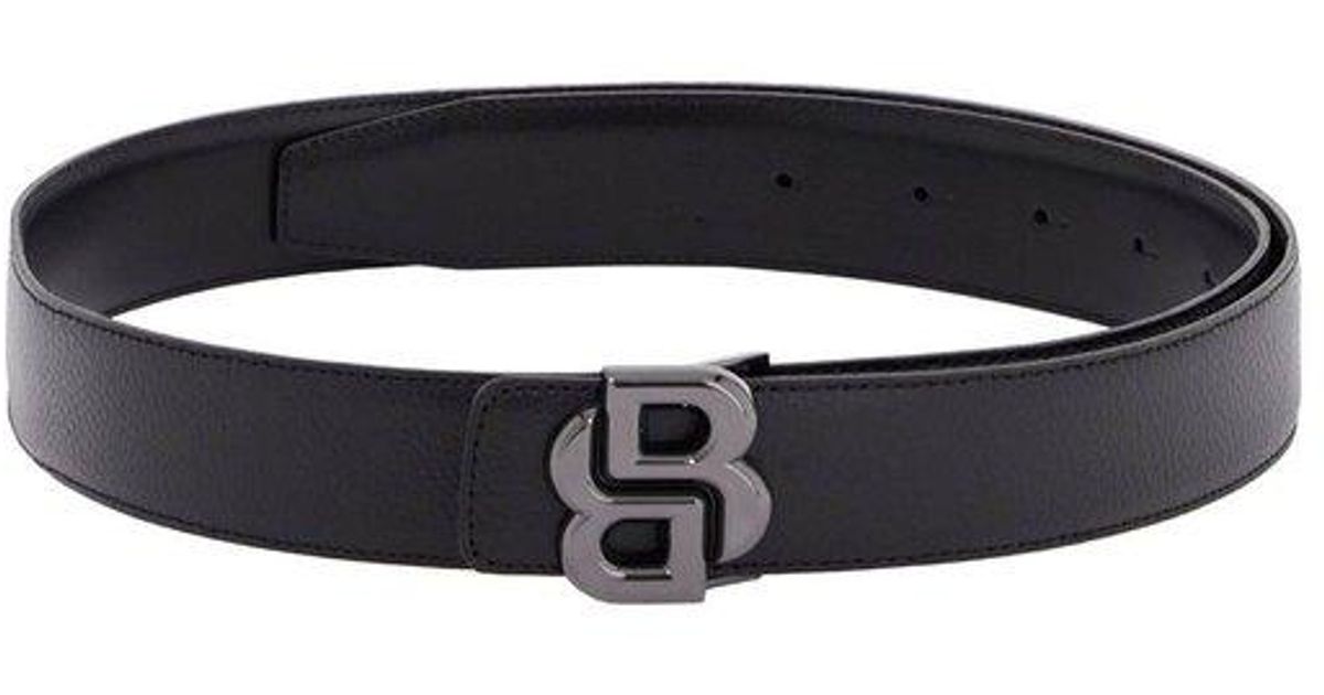 BOSS Logo Plaque Reversible Belt in Black for Men | Lyst