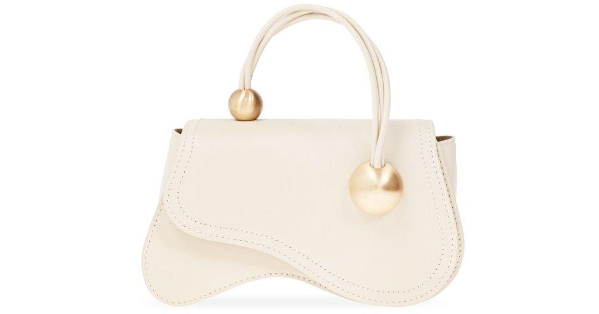 Cult Gaia Kazia Logo Lettering Crossbody Bag in Natural | Lyst