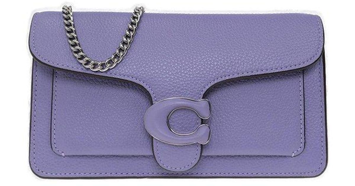 COACH Tabby Logo Plaque Chain Clutch in Purple | Lyst UK