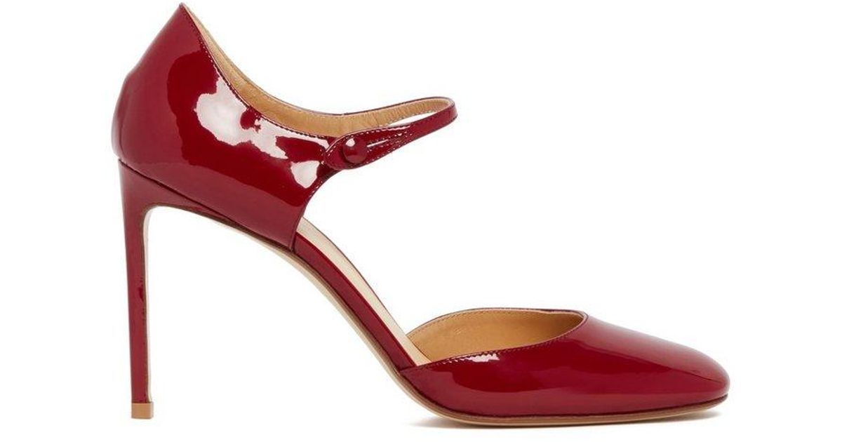 Francesco Russo Back Mary Jane Heeled Pumps in Red | Lyst