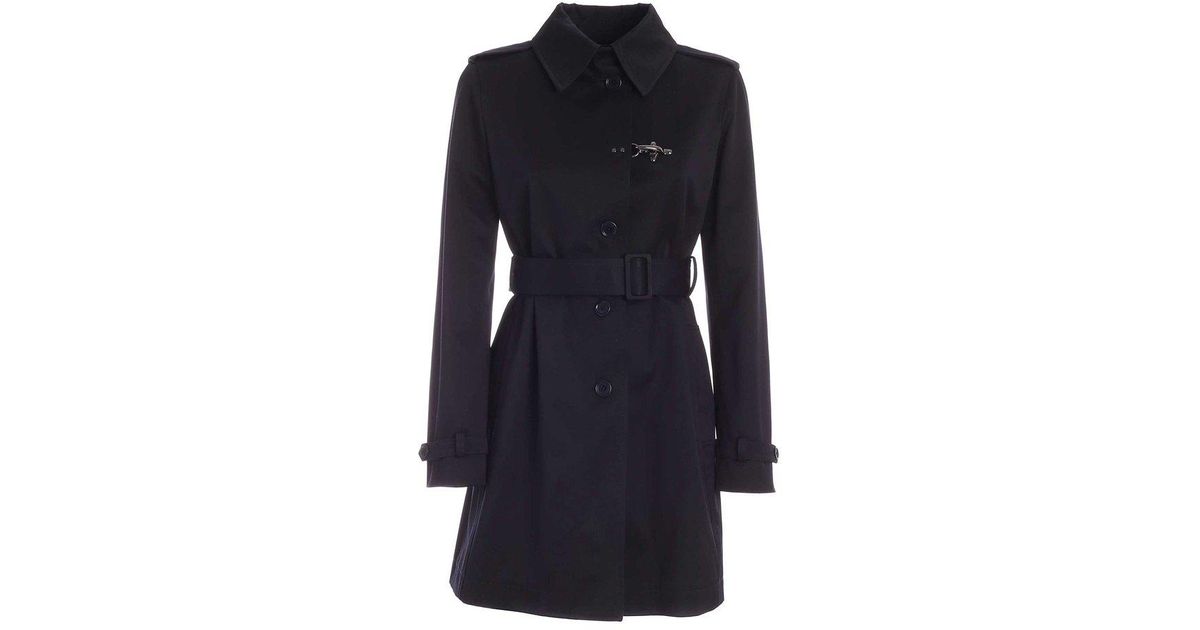 Fay Cotton Single Breasted Trench Coat in Black | Lyst Fay Cotton Single Breasted Trench Coat in Black | Lyst