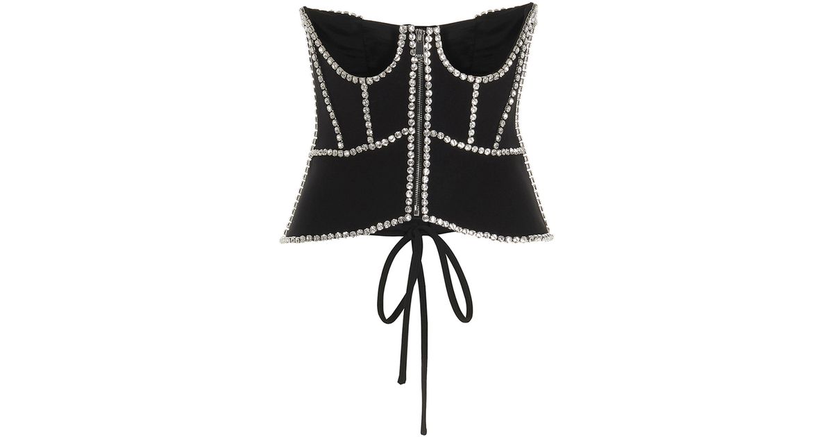 Area Crystal Embellished Cut Out Corset Top In Black Lyst