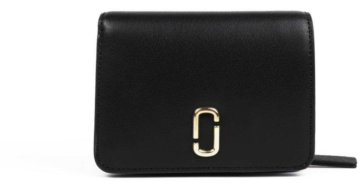 Marc Jacobs Mini Compact Wallet in Black | Lyst