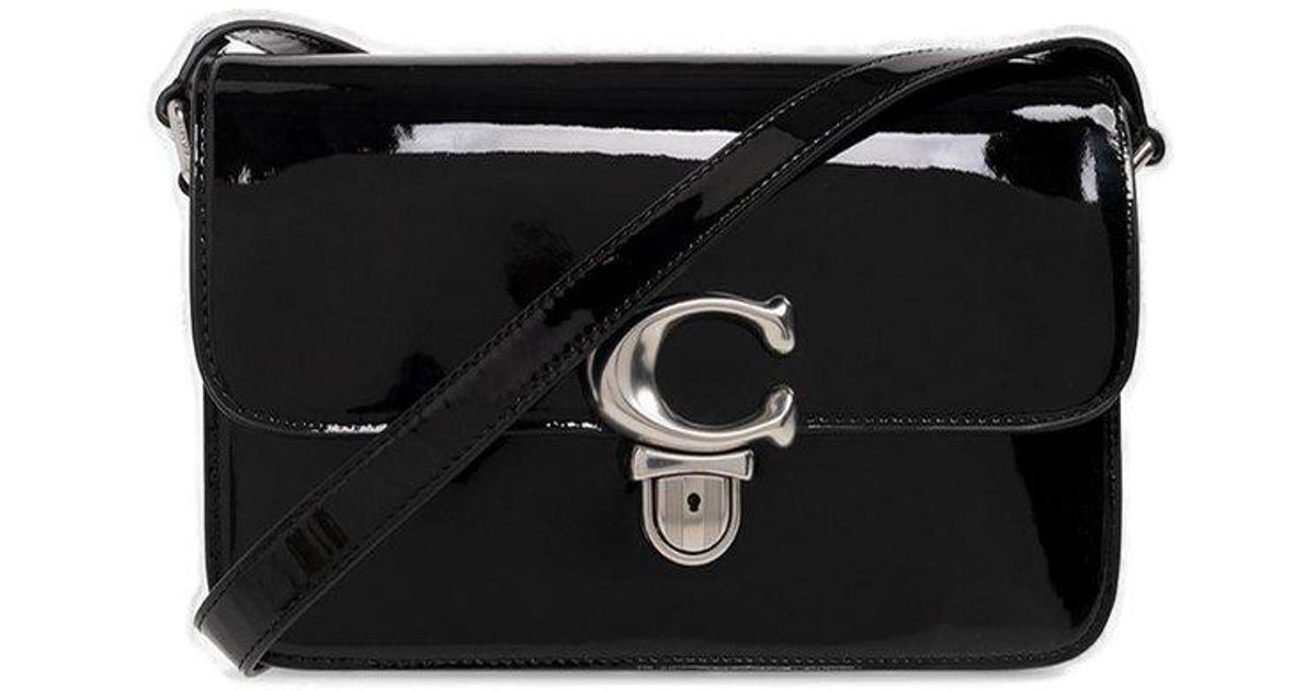 COACH 'studio' Patent-leather Shoulder Bag in Black | Lyst