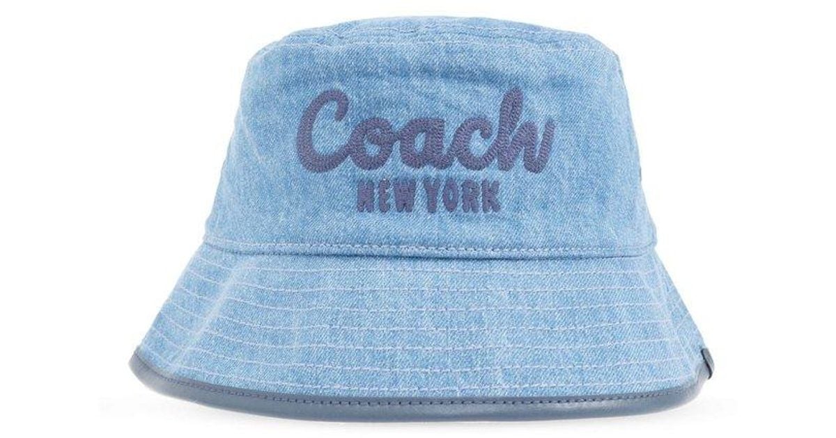 COACH Denim Hat in Blue | Lyst