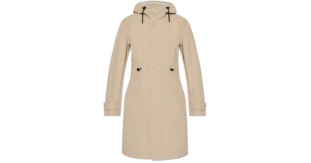 Burberry Drawstring Waist Hooded Trench Coat in Natural | Lyst