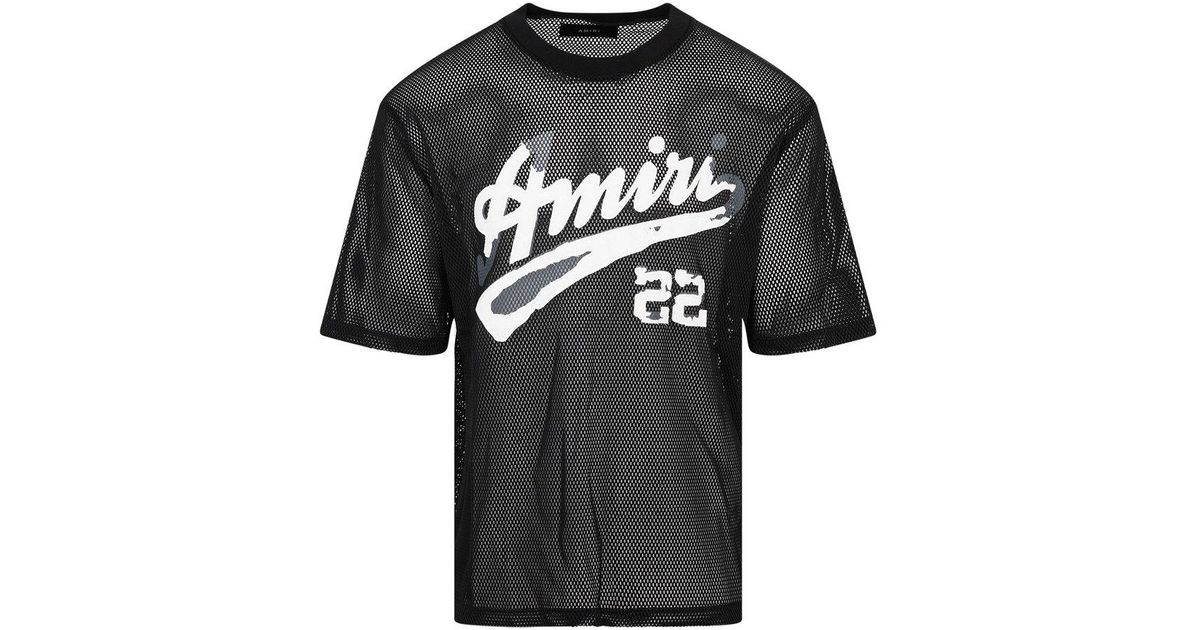 Amiri 22 Logo Printed Mesh T-shirt in Black for Men | Lyst