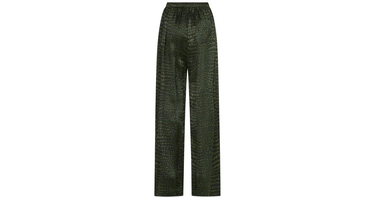 Balenciaga Snake Print Pajama Pants in Green | Lyst