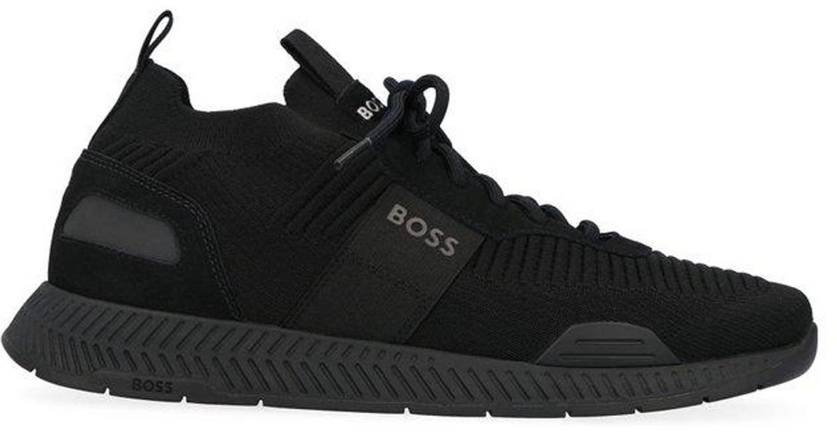 BOSS by HUGO BOSS Knit Low-top Sneakers in Black for Men | Lyst Canada