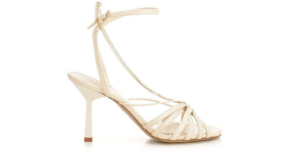 Golden Goose Ankle Strap Chain-Detailed Sandals in Natural | Lyst