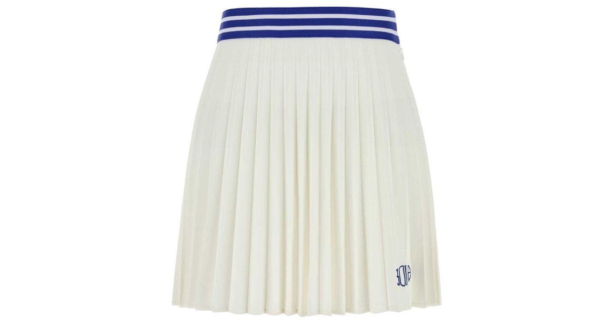 Bode Pleated Tennis-Inspired Skirt in White | Lyst