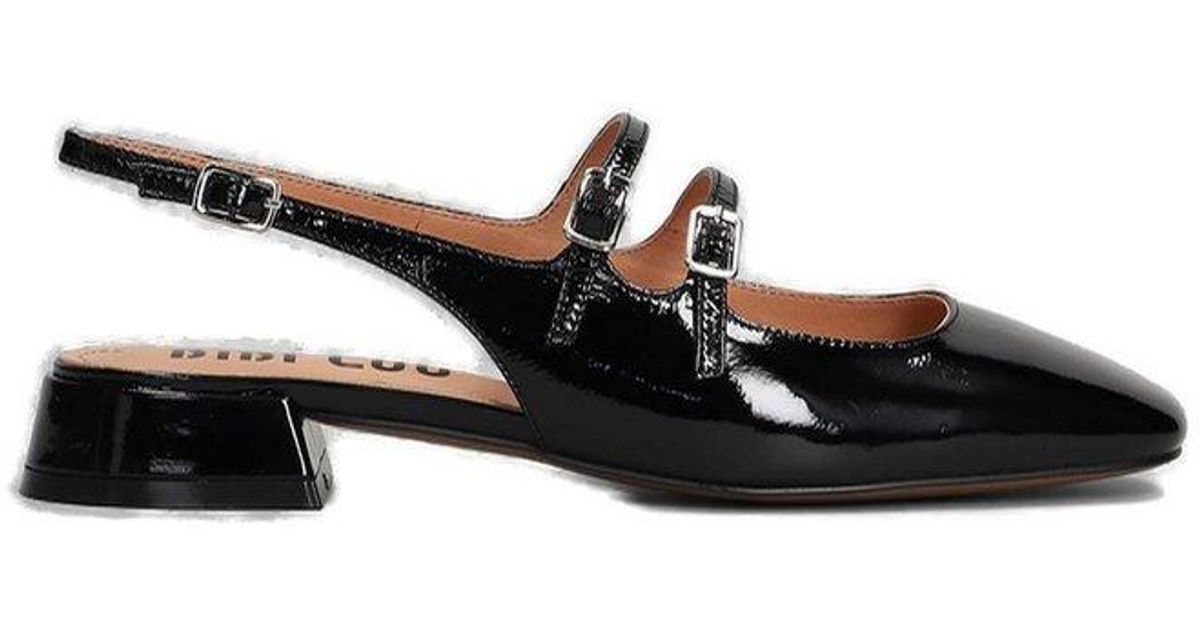 Bibi Lou Hina Square-Toe Slingback Pumps in Black | Lyst