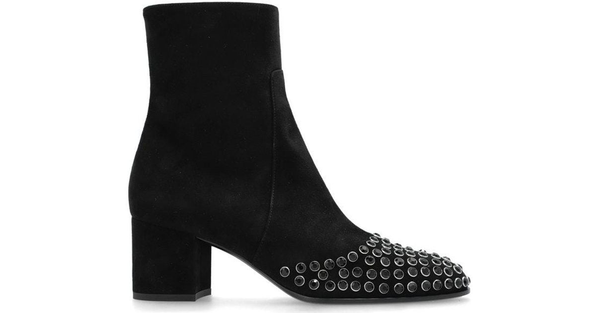 Alaïa Studded Ankle Boots in Black | Lyst
