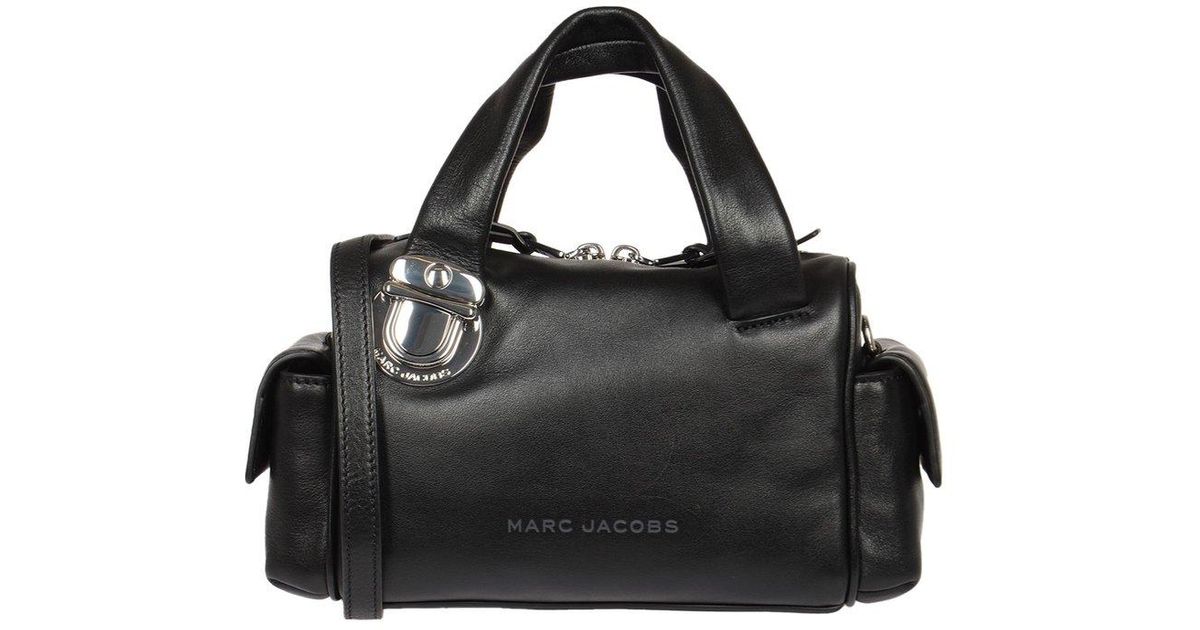 Marc Jacobs The Pushlock Zip-up Top Handle Bag in Black | Lyst