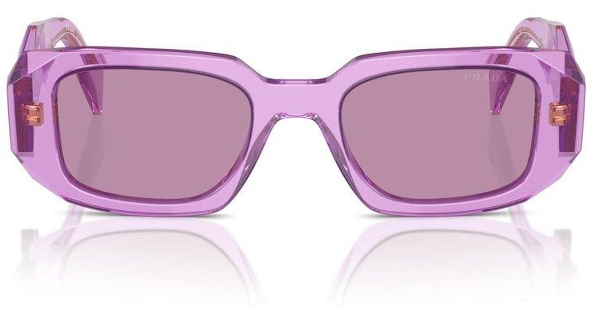 Prada Rectangular Frame Sunglasses in Purple | Lyst