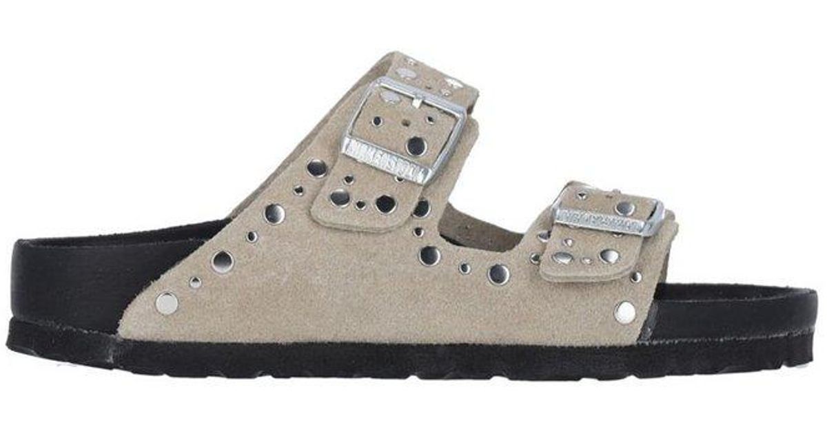 Birkenstock Arizona Rivet Detailed Slides in White | Lyst