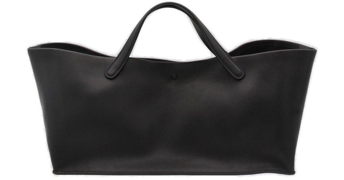 The Row Idaho Wide Handled Tote Bag in Black | Lyst