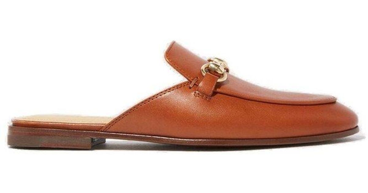 SCAROSSO Serena Horsebit-detailed Mules in Brown | Lyst