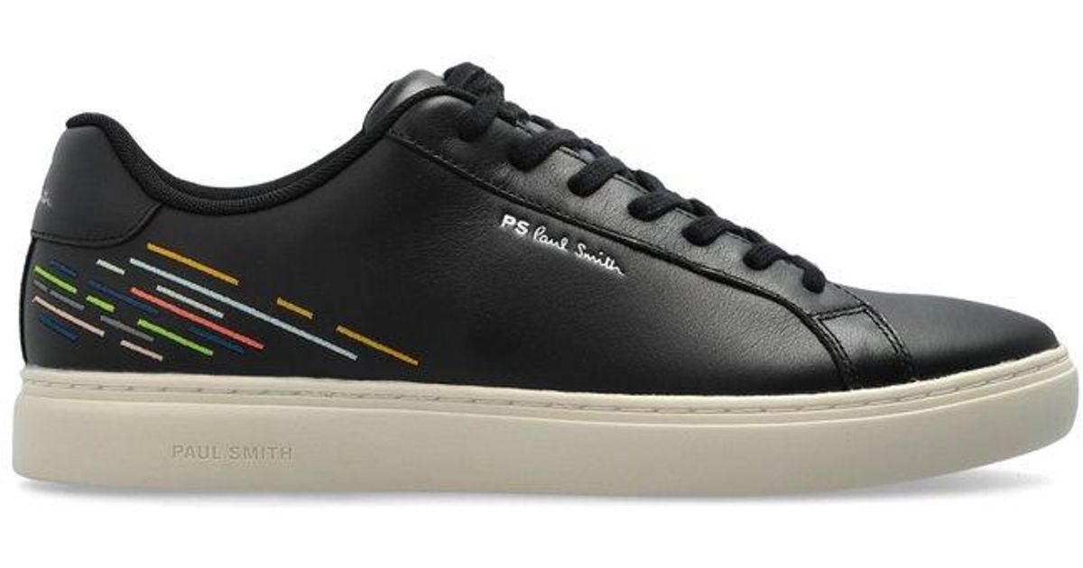 Paul Smith Rex Embroidery Trainers in Black for Men | Lyst