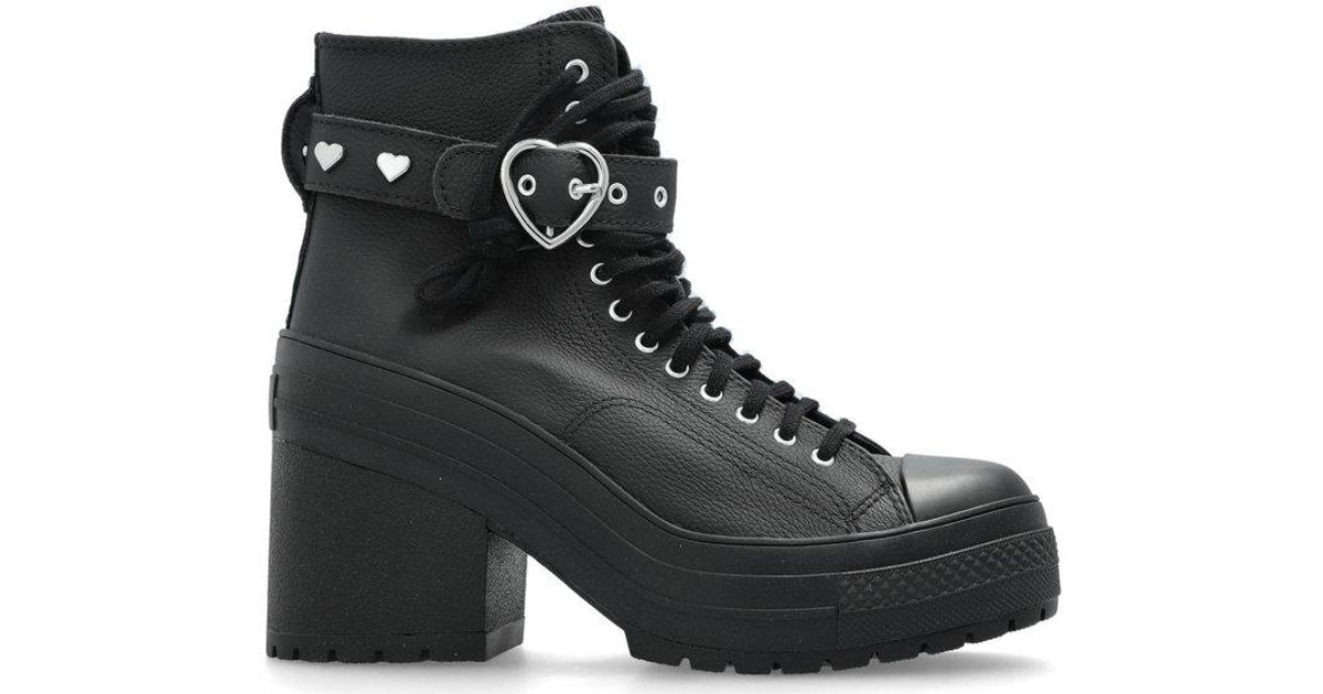 Converse Heeled Ankle Boots A10634C in Black | Lyst