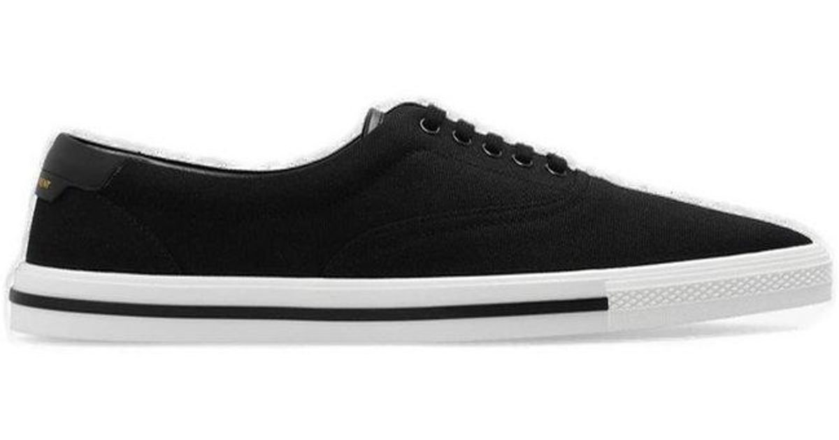 Saint Laurent Pointed Toe Lace-up Sneakers in Black for Men | Lyst