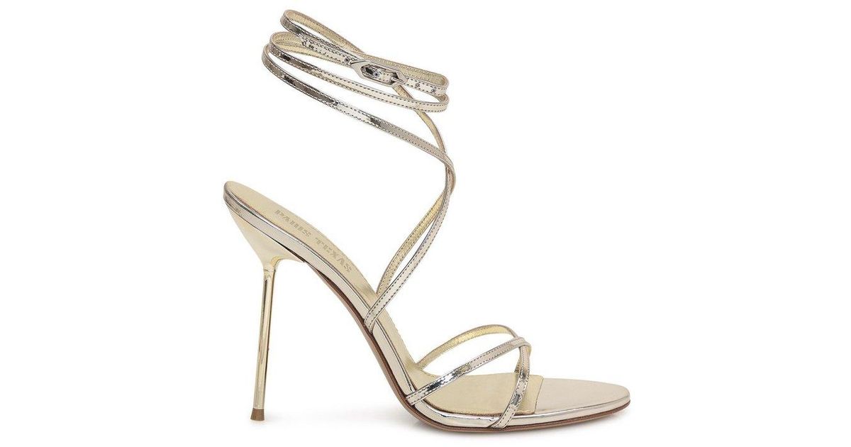 Paris Texas Liz Lace-Up Sandals in Metallic | Lyst