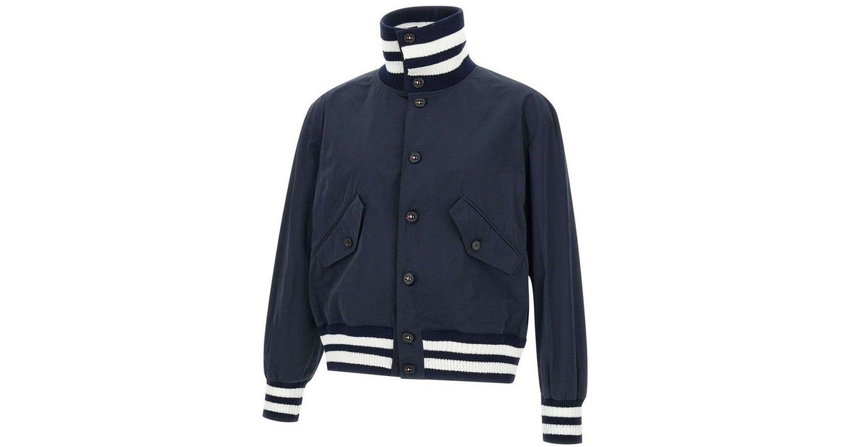 Thom Browne Tech Flight Jacket in Blue for Men | Lyst