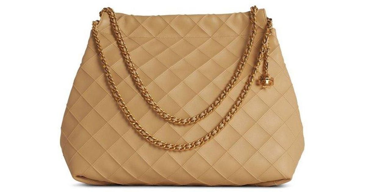 Tory Burch Fleming Drawstring Hobo Bag in Brown | Lyst