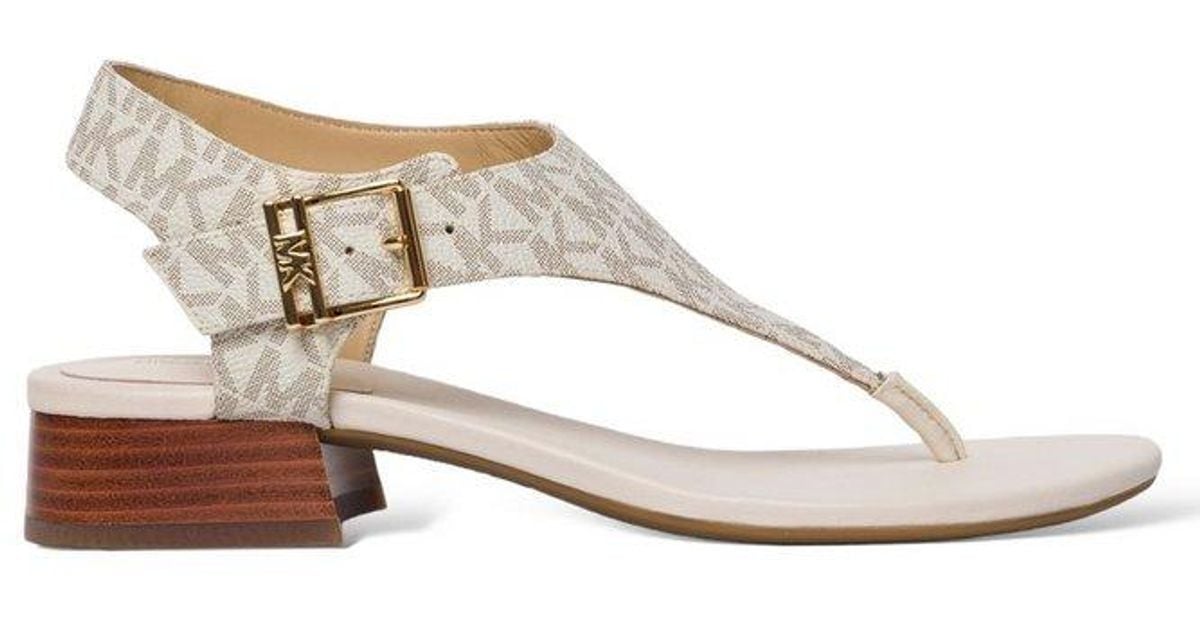 MICHAEL Michael Kors Robyn Signature Logo Sandals in Natural | Lyst