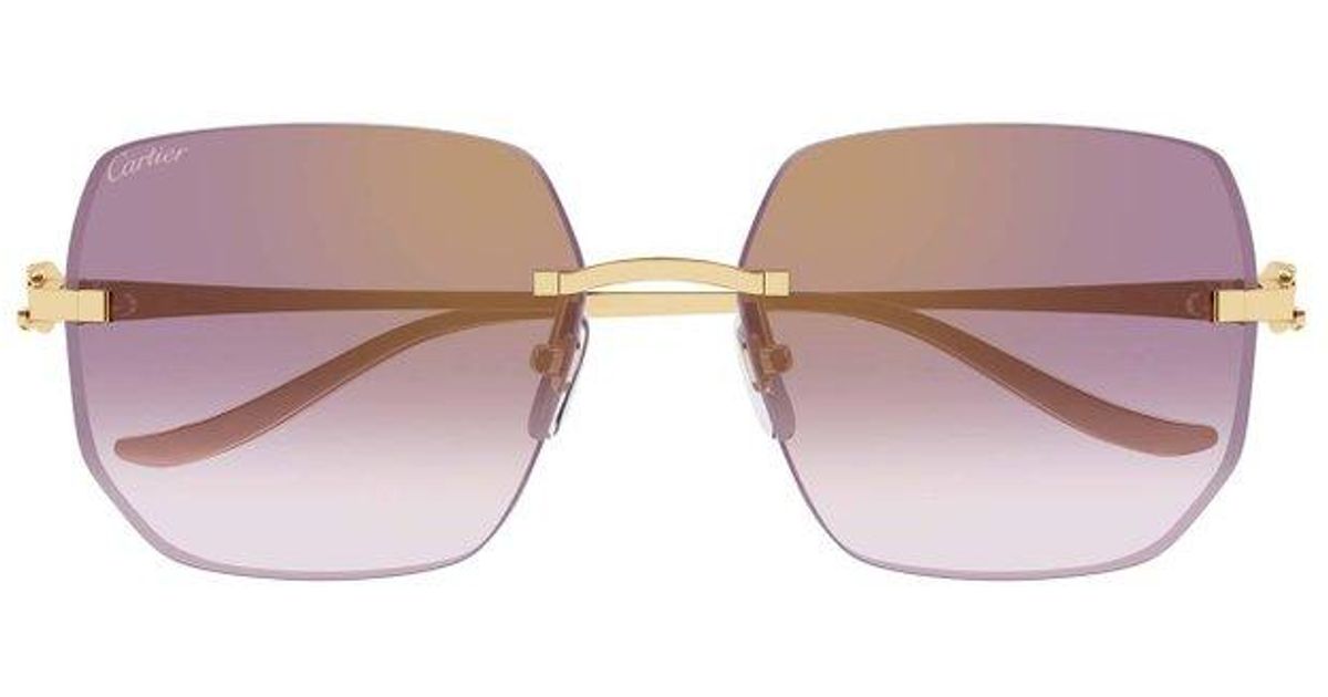 Cartier Butterfly Frame Sunglasses in Pink | Lyst UK