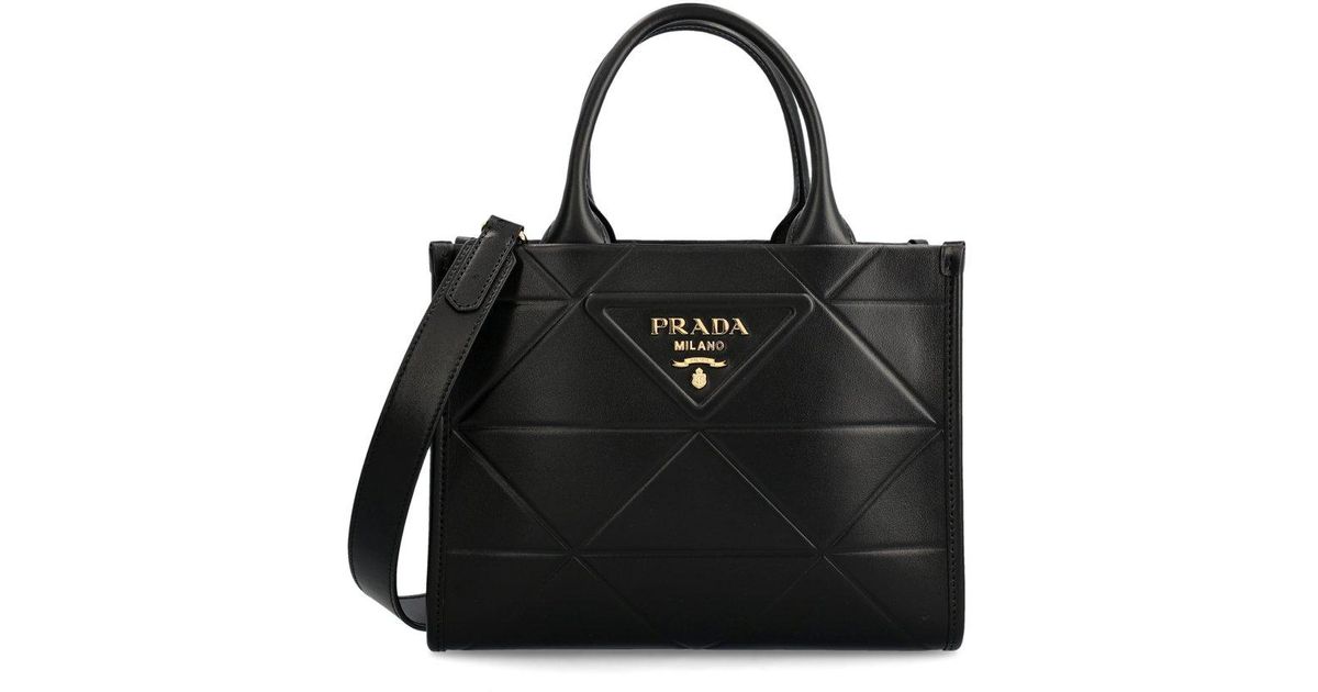 Prada Symbole Mini Leather Bag in Black | Lyst Canada