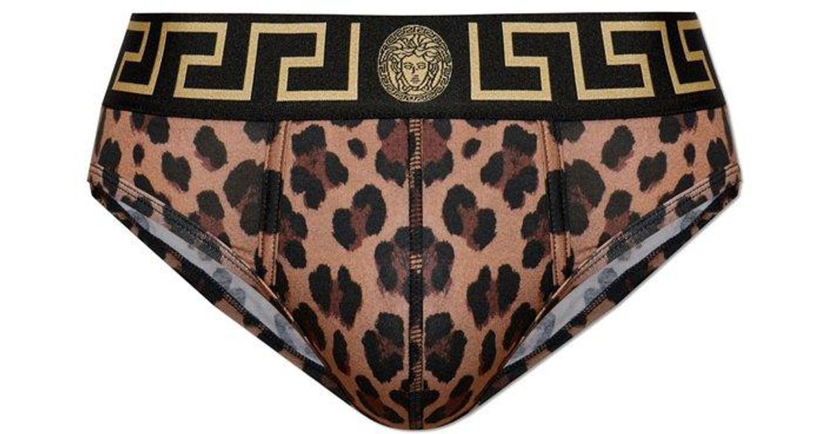 Versace Animal Print Briefs in Black for Men | Lyst