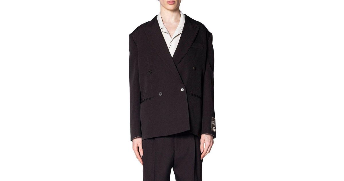 Lacoste Runway Double Breasted Twill Blazer in Blue for Men | Lyst UK