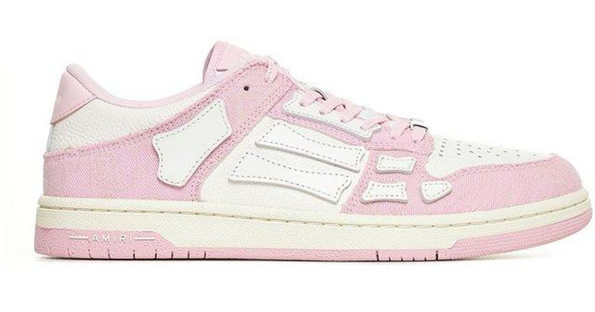Amiri Bandana Denim Skel Low-top Sneakers in Pink | Lyst