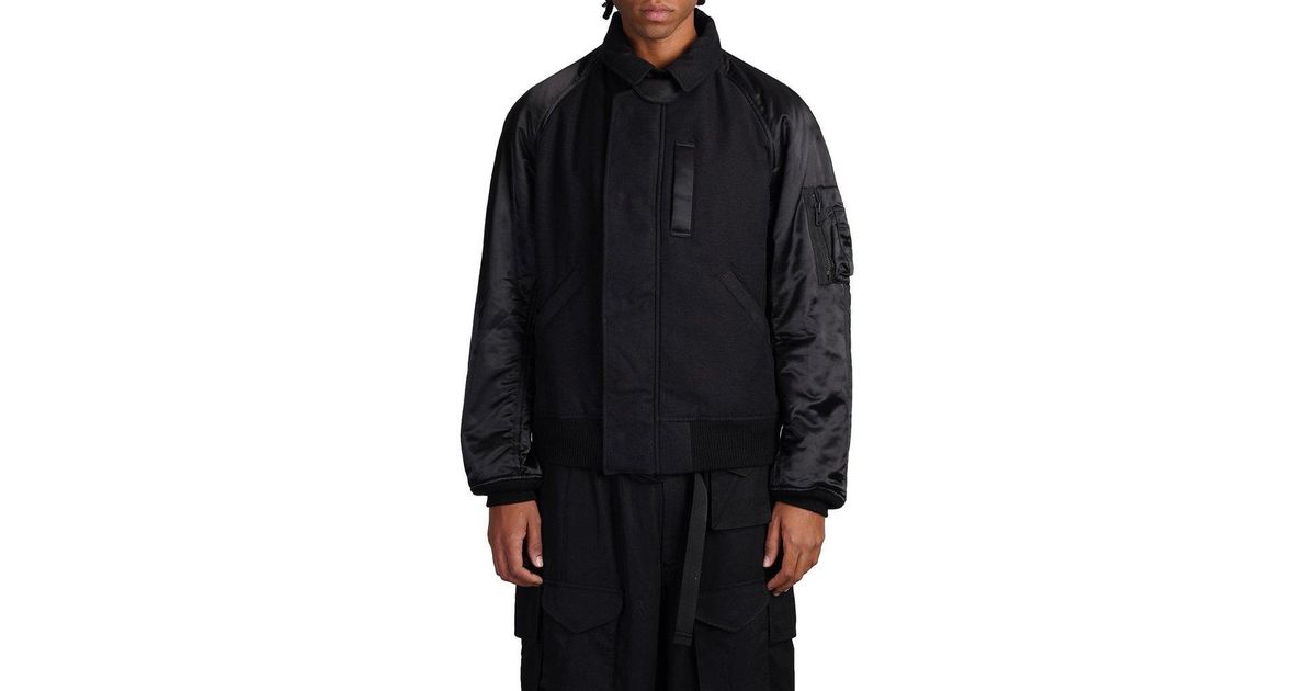 Y-3 Flight Bomber Jacket in Black for Men | Lyst